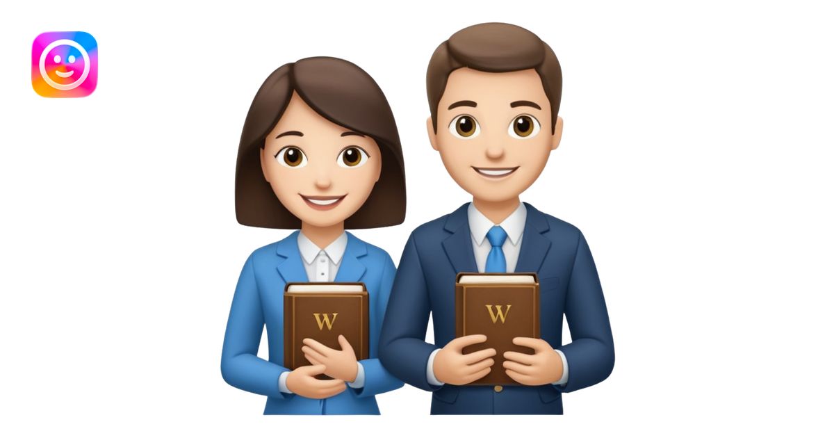 Duas Testemunha de jeová pregando emoji | AI Emoji Generator