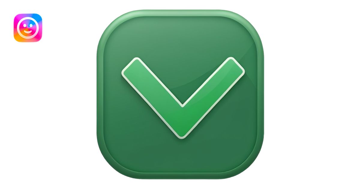 flat check mark symbol in green emoji | AI Emoji Generator