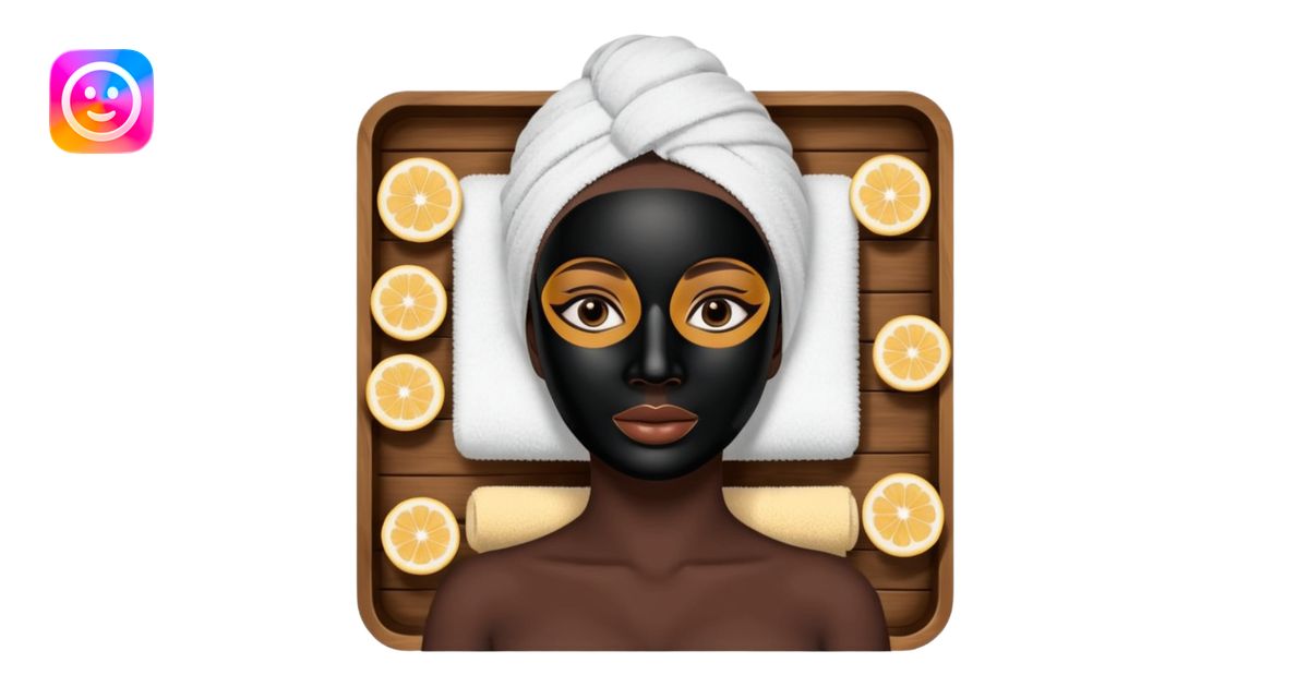 Lady black face mask spa beauty full face relaxing emoji | AI Emoji ...
