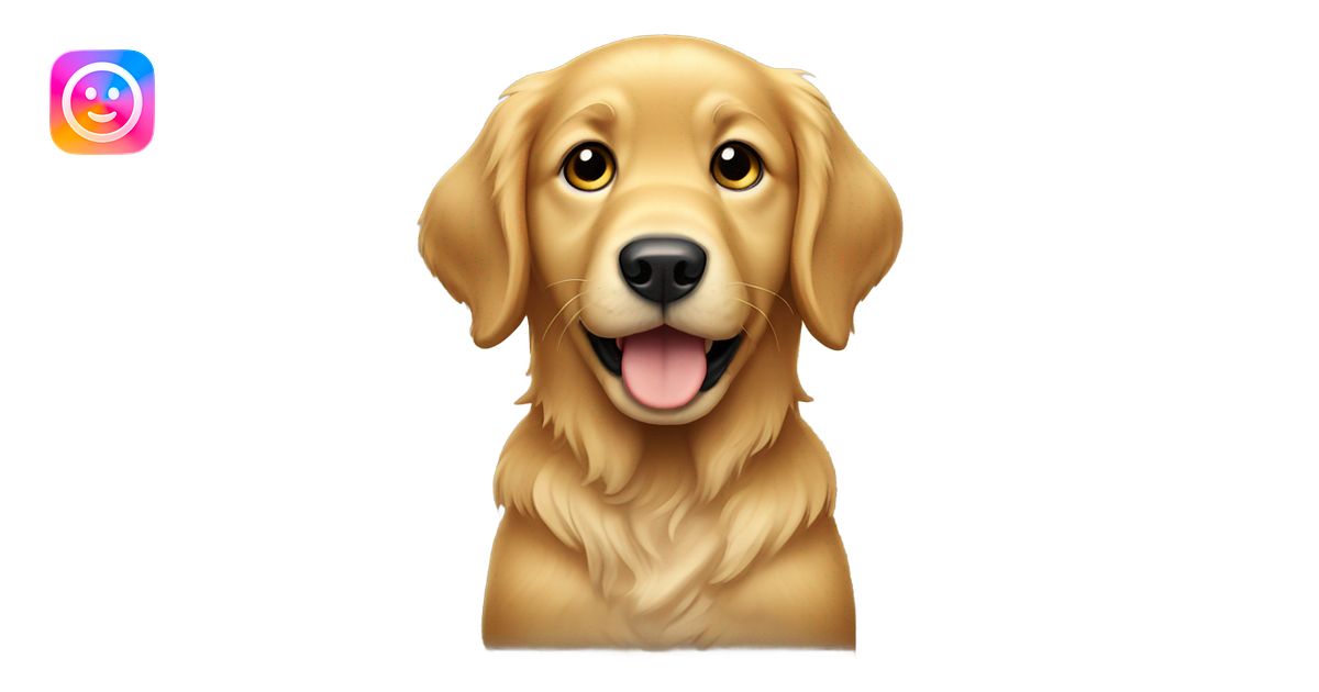 Puppy golden retriever that’s a spy emoji | AI Emoji Generator