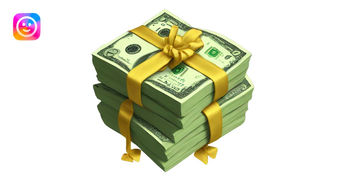 Stack of dollars flying emoji | AI Emoji Generator