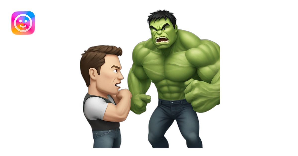 elon musk and hulk fighting emoji | AI Emoji Generator