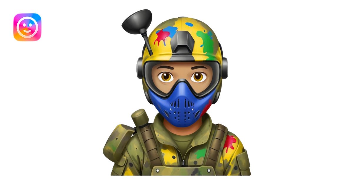 paintball player face distinct emoji | AI Emoji Generator