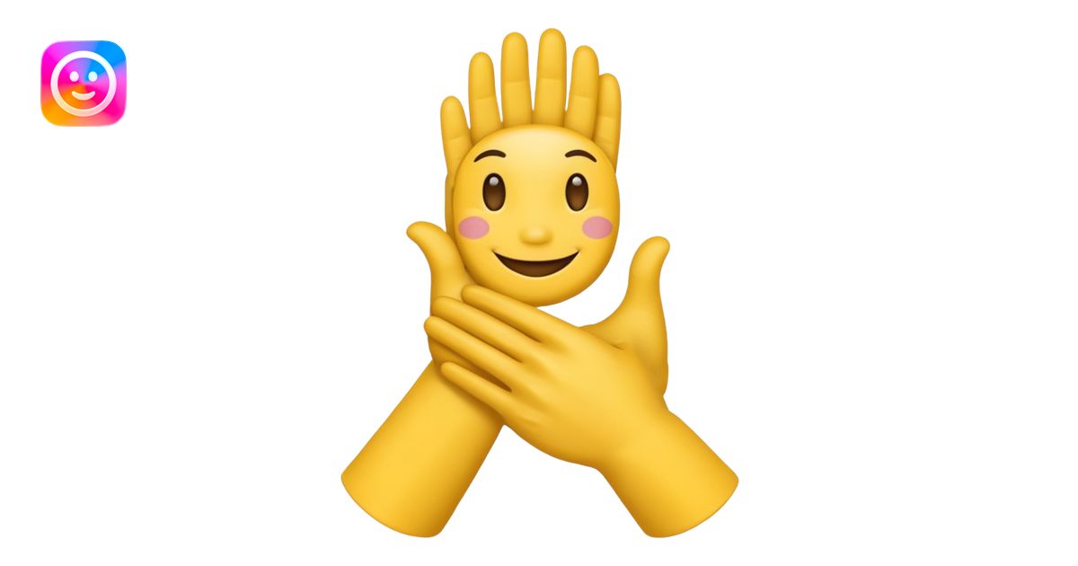 Make a self-clasping handshake emoji in the style of the usual emoji of ...