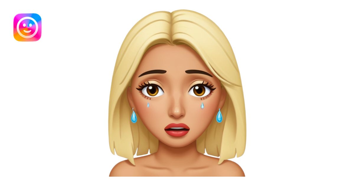 Huda from love Island crying emoji | AI Emoji Generator