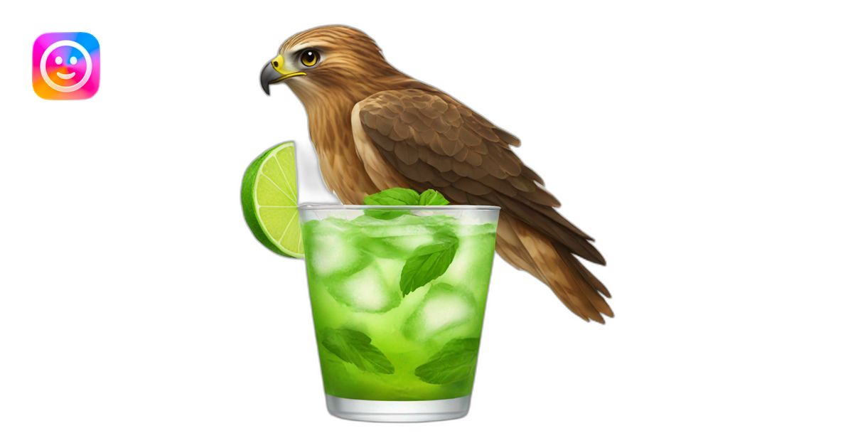 hawk drinking mojito emoji | AI Emoji Generator
