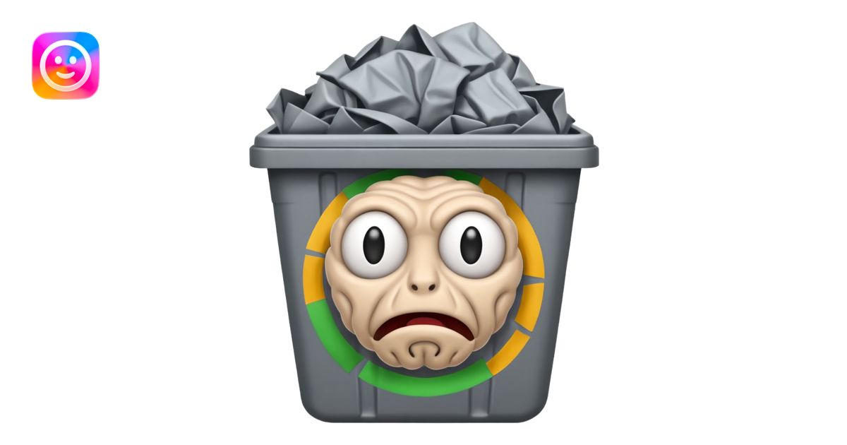 brain in trash emoji | AI Emoji Generator