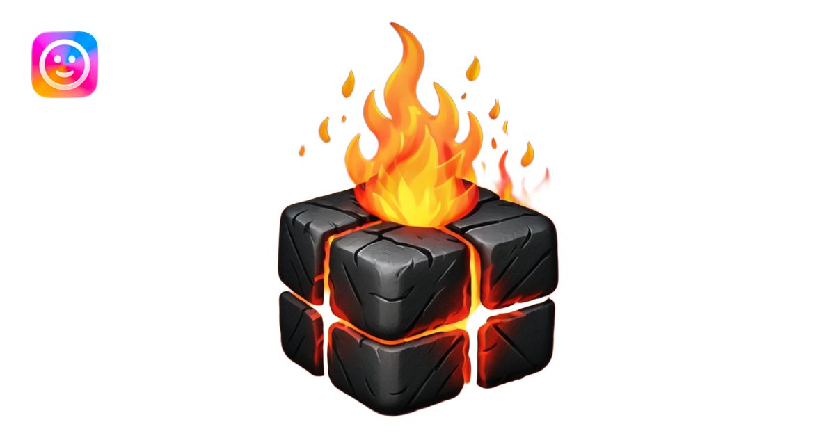burning coal briquette emoji | AI Emoji Generator