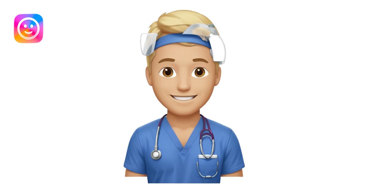 Shirtless Muscular blonde guy nurse emoji | AI Emoji Generator