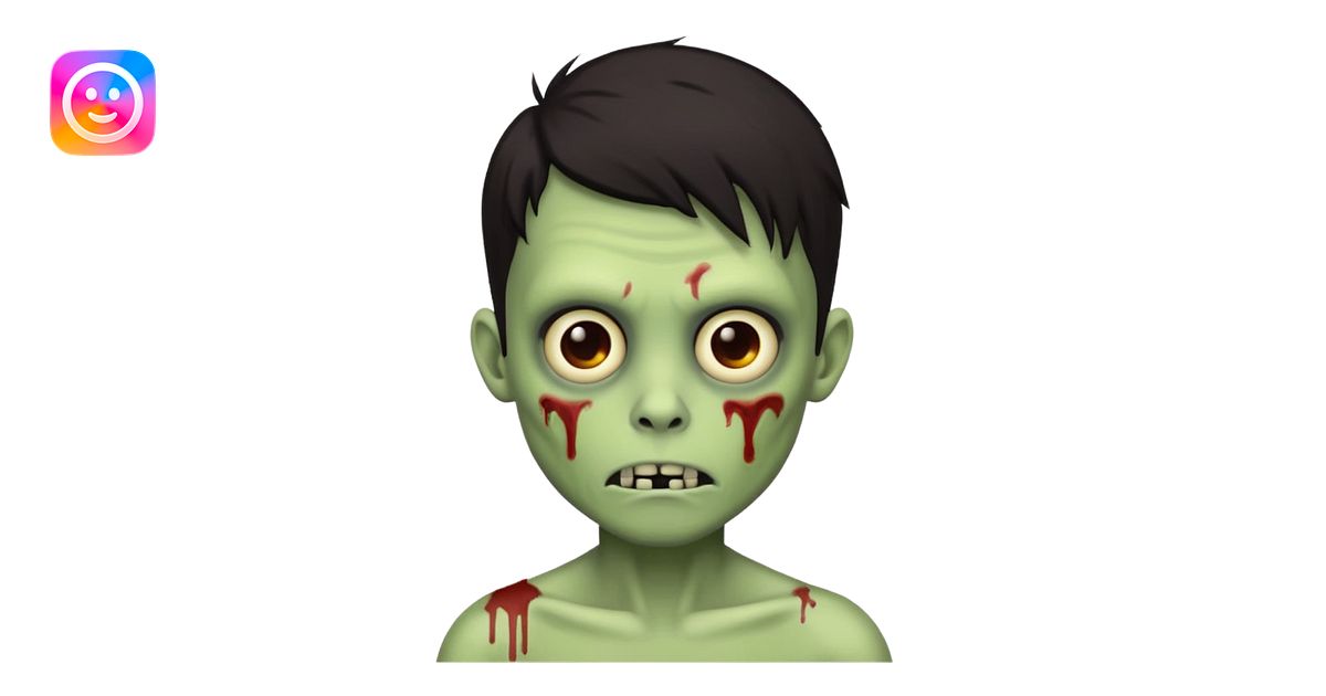 light green zombie boy emoji with dark hair emoji | AI Emoji Generator