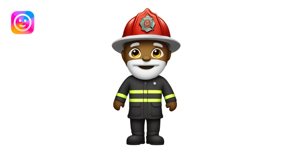 Firefighter wearing Santa hat emoji | AI Emoji Generator