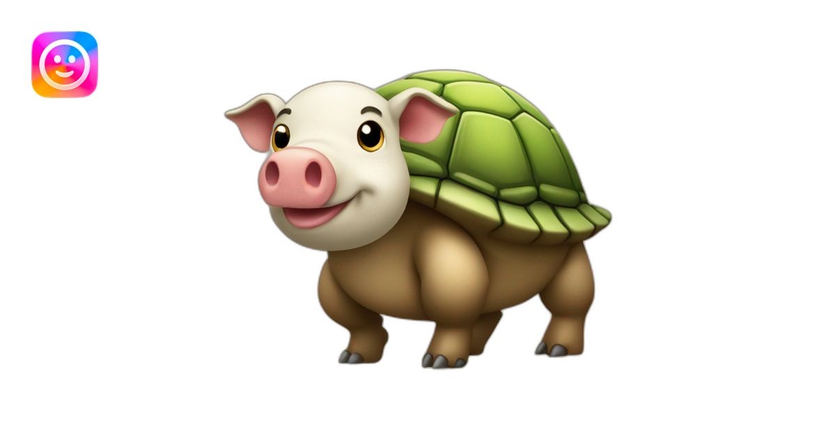 tortue sur un cochon emoji | AI Emoji Generator