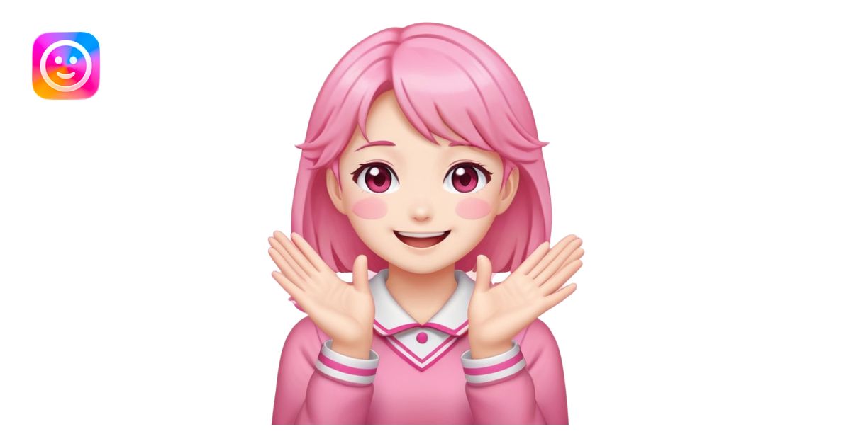 Anime girl clapping cheeks emoji | AI Emoji Generator