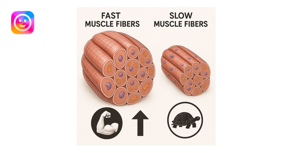 hyper realistic illustration comparing fast and slow muscle fibers ...