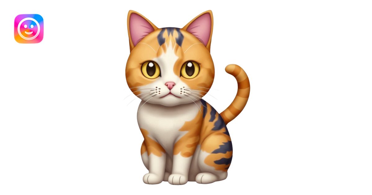 full body colourful calico tabby cat with disproportioned head with an ...