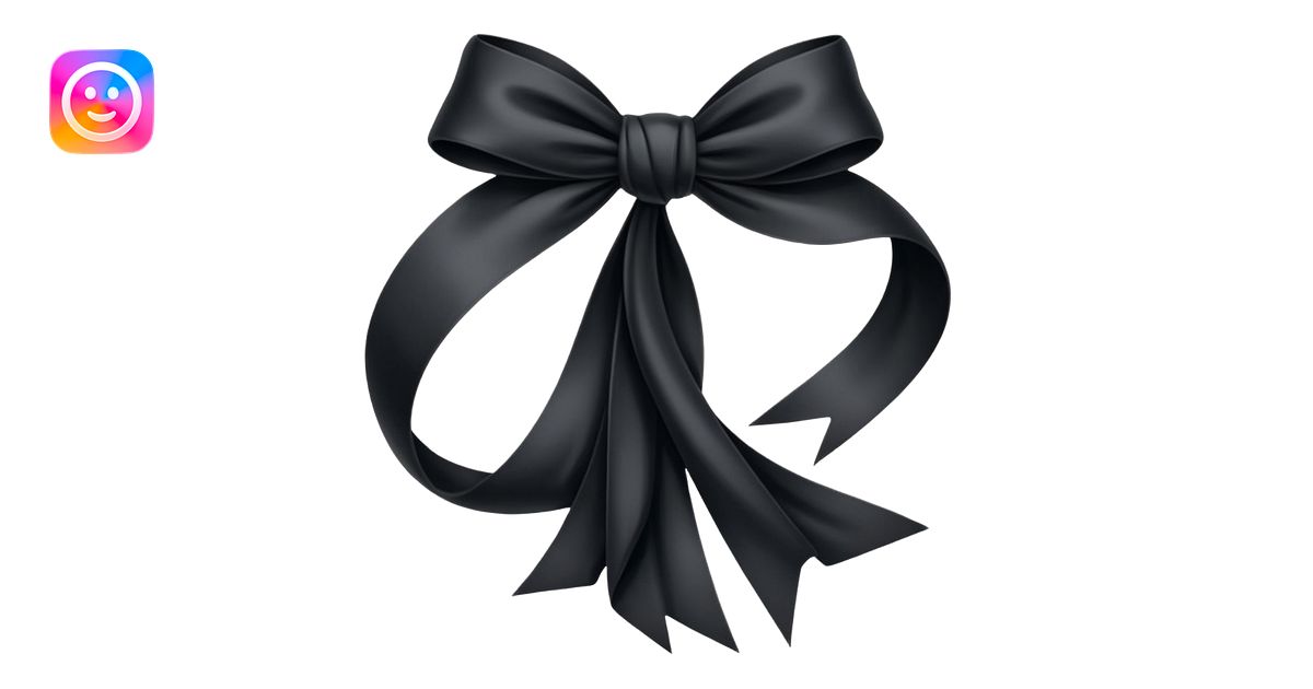 One Black ribbon for dead people honoring emoji | AI Emoji Generator
