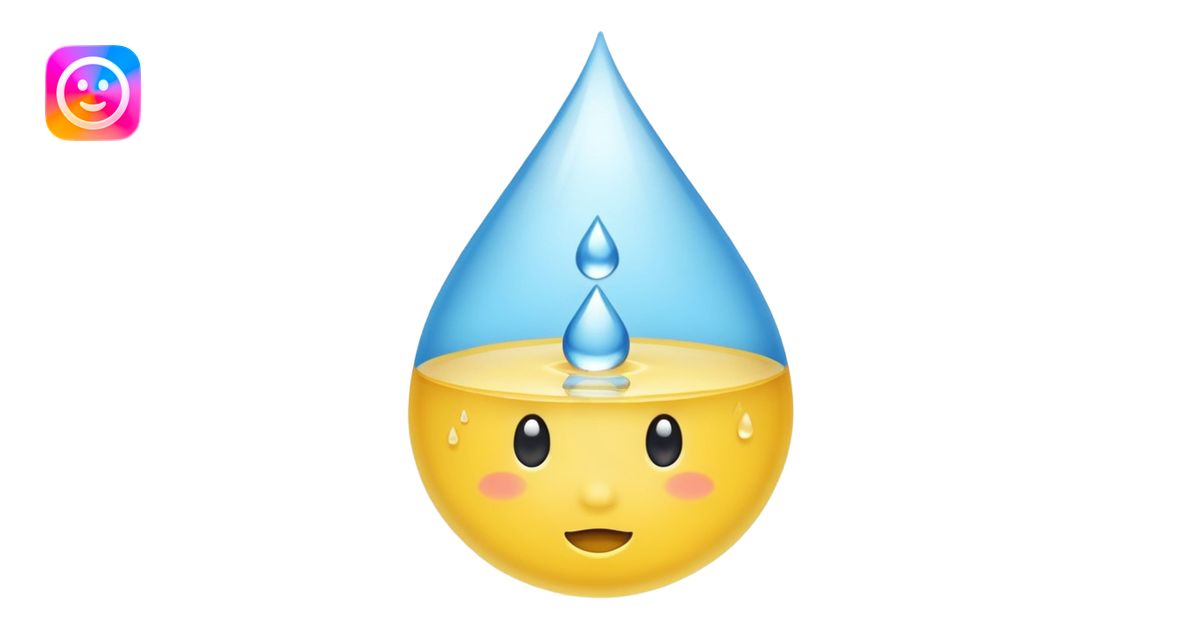 Yellow Drop of Water with no face emoji | AI Emoji Generator