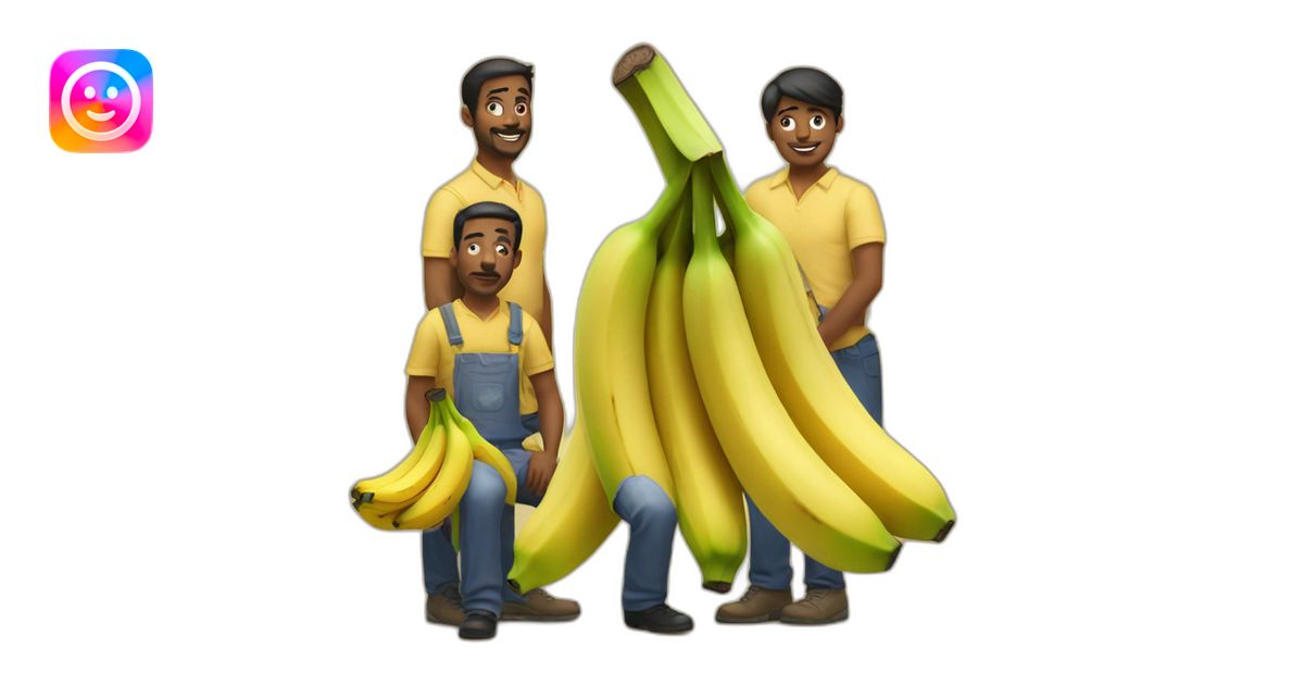 working bunch of banana emoji | AI Emoji Generator
