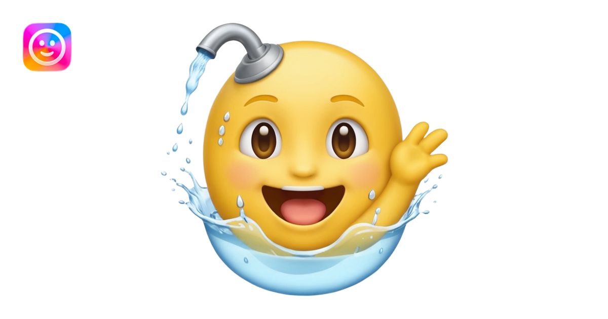 yellow emoji mouth open catching water emoji | AI Emoji Generator