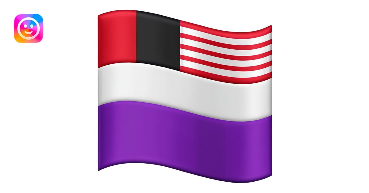 The emoji of a flag with three horizontal sections. The top is black ...