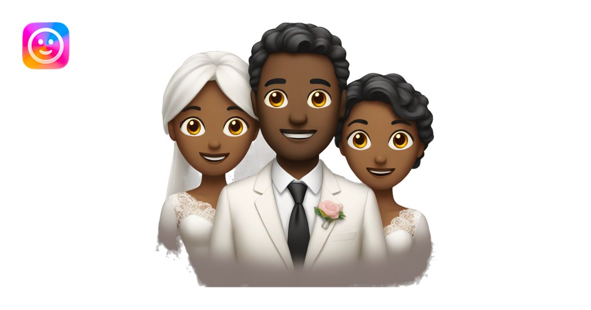 A man married to two women emoji | AI Emoji Generator