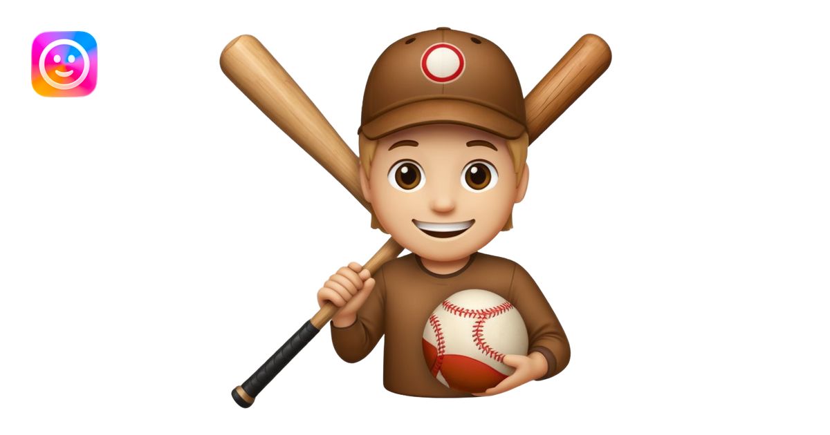 Log with a smiling face holding a baseball bat. emoji | AI Emoji Generator