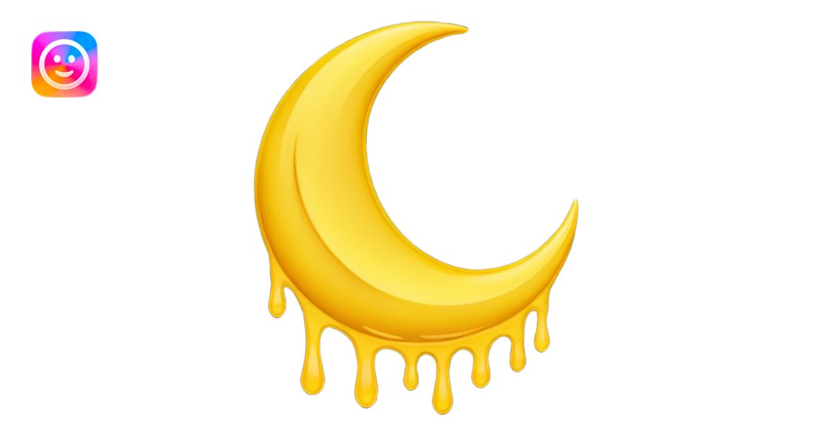 Melting waning crescent in yellow colour emoji | AI Emoji Generator