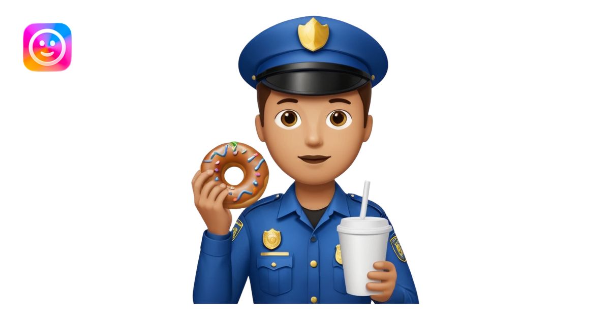 police holding donut and coffee emoji | AI Emoji Generator