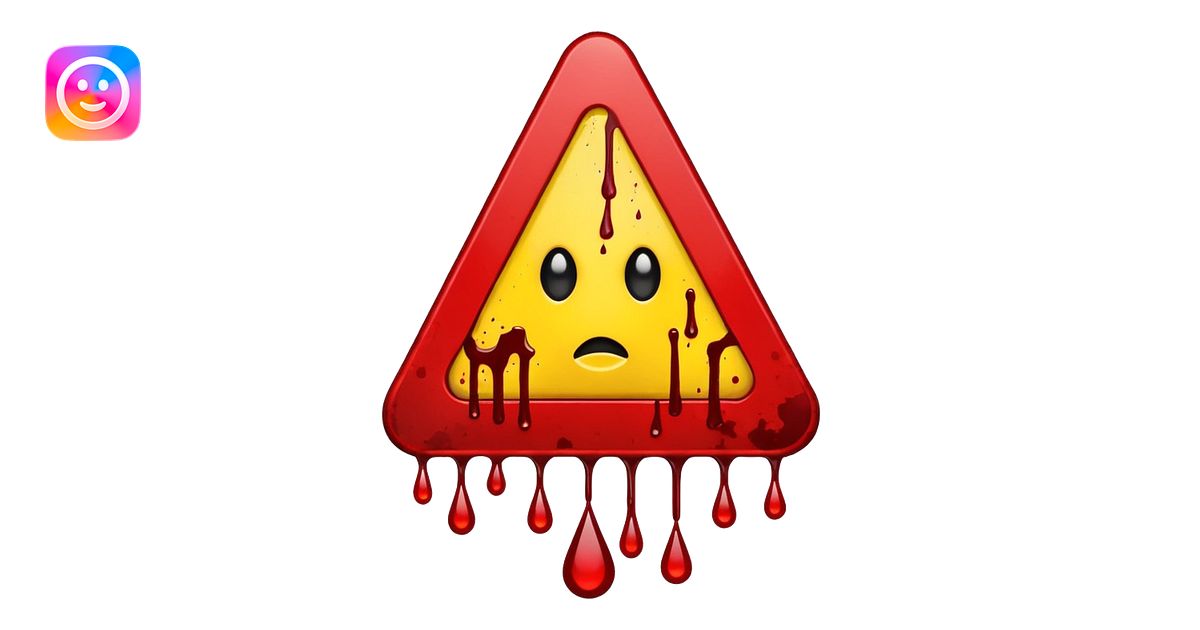 A triangular danger and a bright yellow background. In the center, a ...