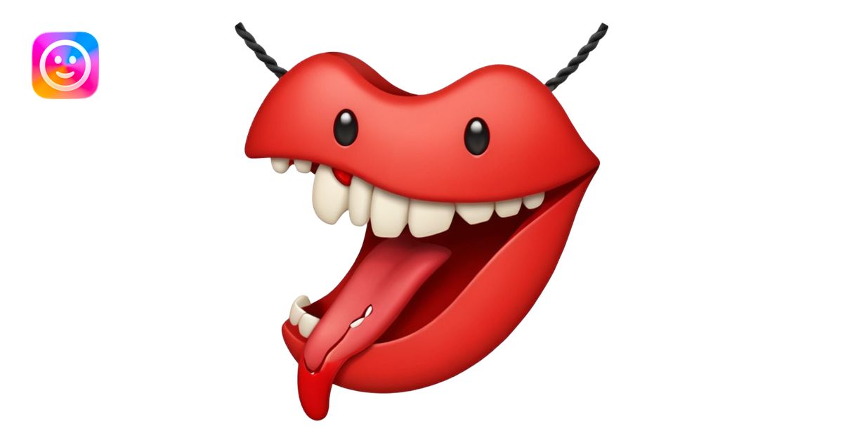 A mouth with a broken string instead of a tongue emoji | AI Emoji Generator