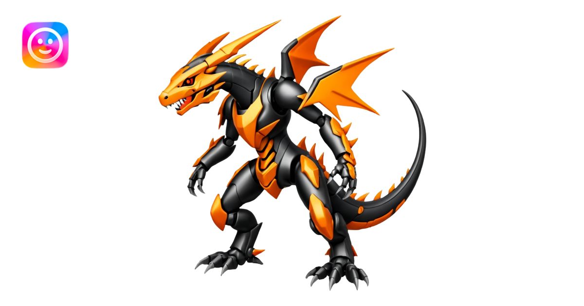 Cool Futuristic Black Orange Cyber-Digimon-Fakemon-Salandit-Guilmon ...