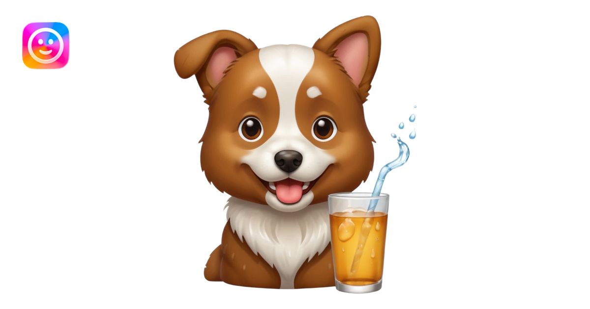 Dog drinking emoji | AI Emoji Generator