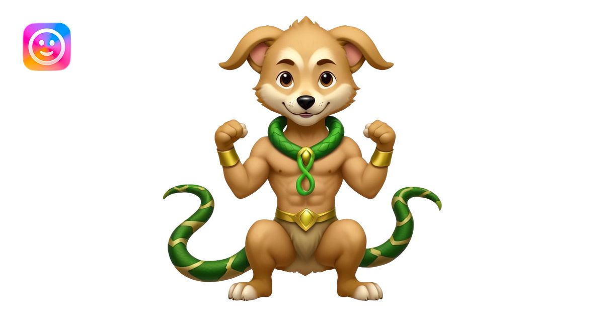 loki god of mischief as a dog. he as snakes dynamic pose emoji | AI ...