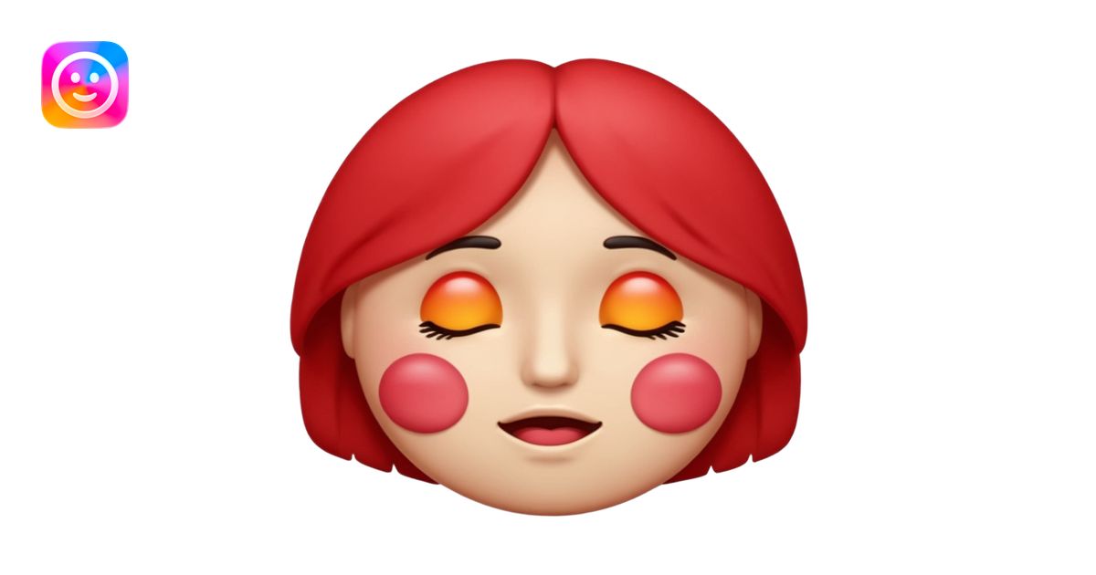 Hot face emoji with close eye. very blushy emoji | AI Emoji Generator