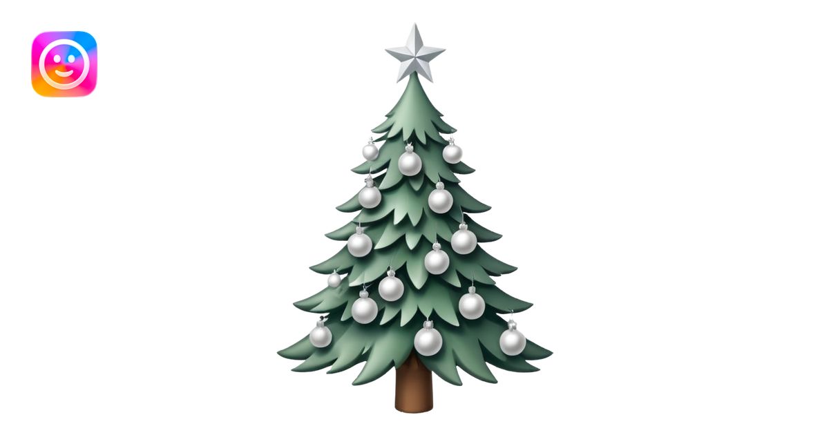 Christmas tree all white emoji | AI Emoji Generator