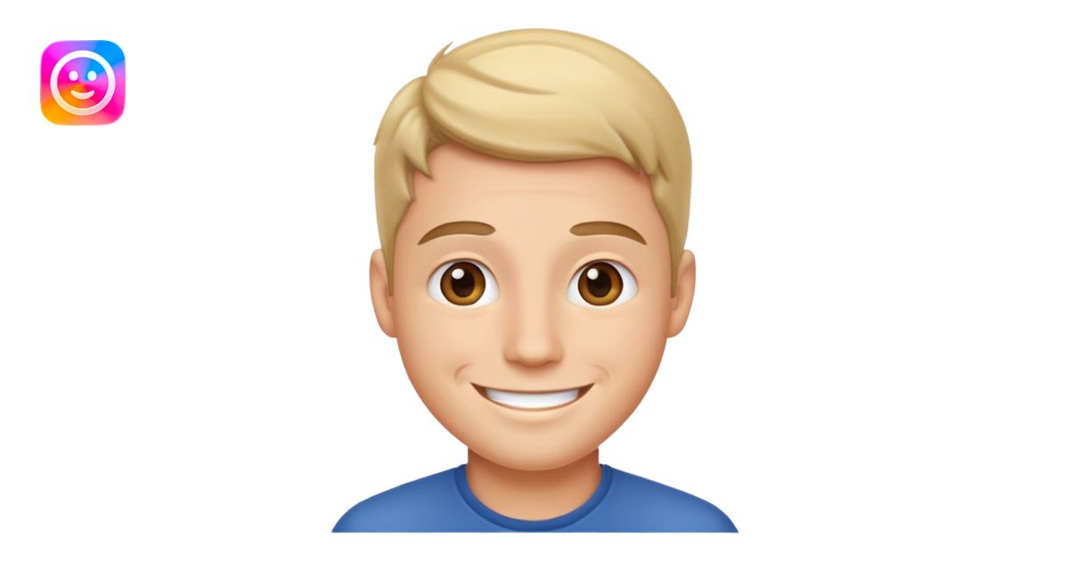 Handsome guy emoji like round IOS emoji emoji | AI Emoji Generator