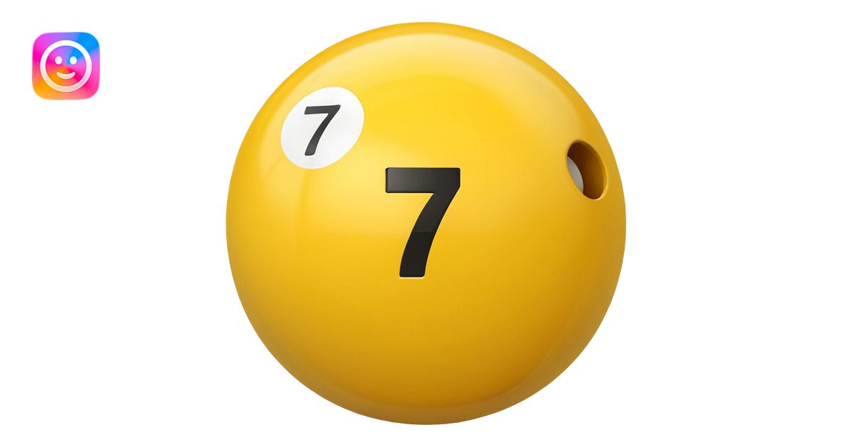 Pool table back ball with the number 7 only one number emoji | AI Emoji ...
