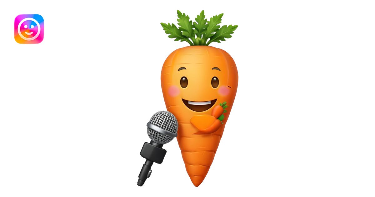 singing carrot with microphone emoji | AI Emoji Generator