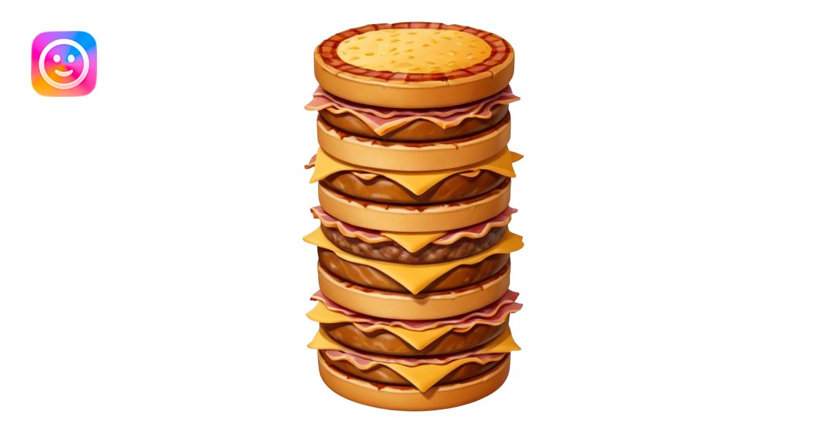 A savory food tower built from stacked meats emoji | AI Emoji Generator