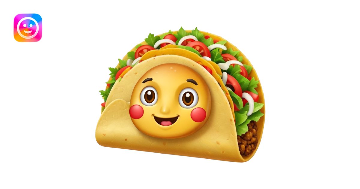 taco with white wings and question marks on the sides emoji | AI Emoji ...