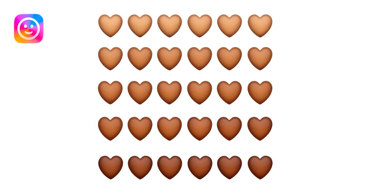 Neutral brown hearts from light to dark emoji | AI Emoji Generator