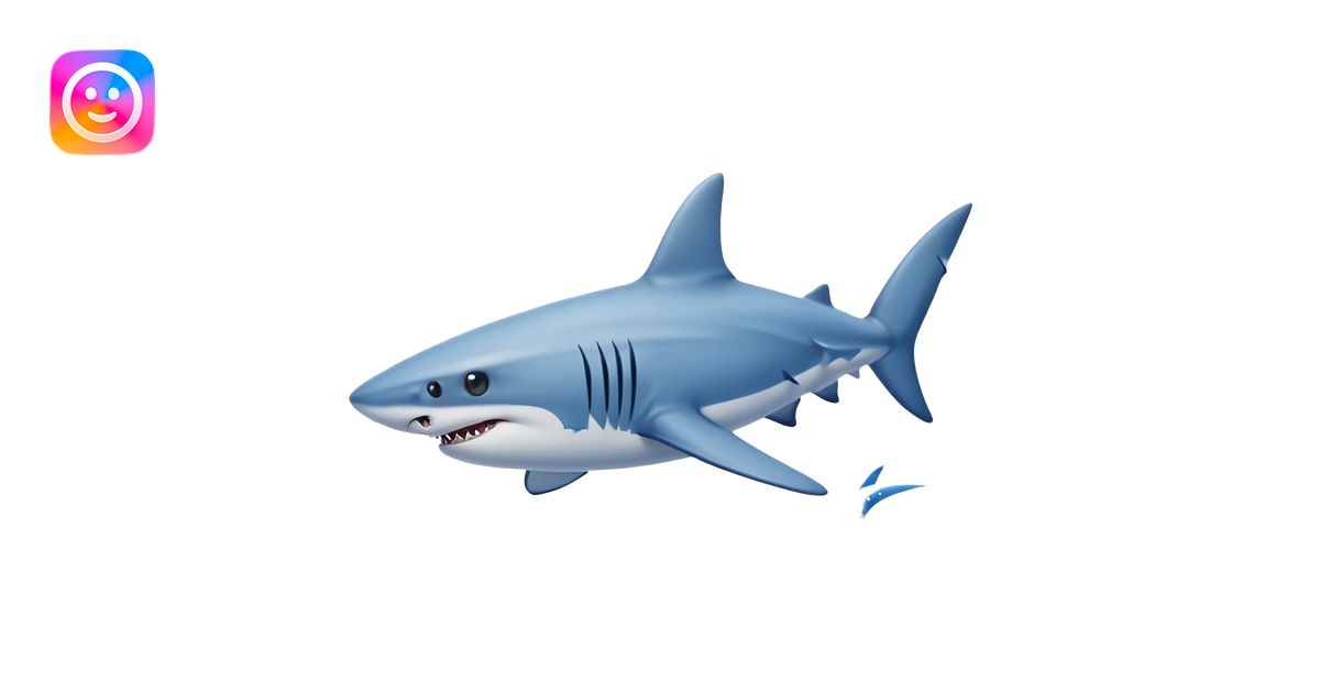 Shark with blue Nike shoes on a beach emoji | AI Emoji Generator