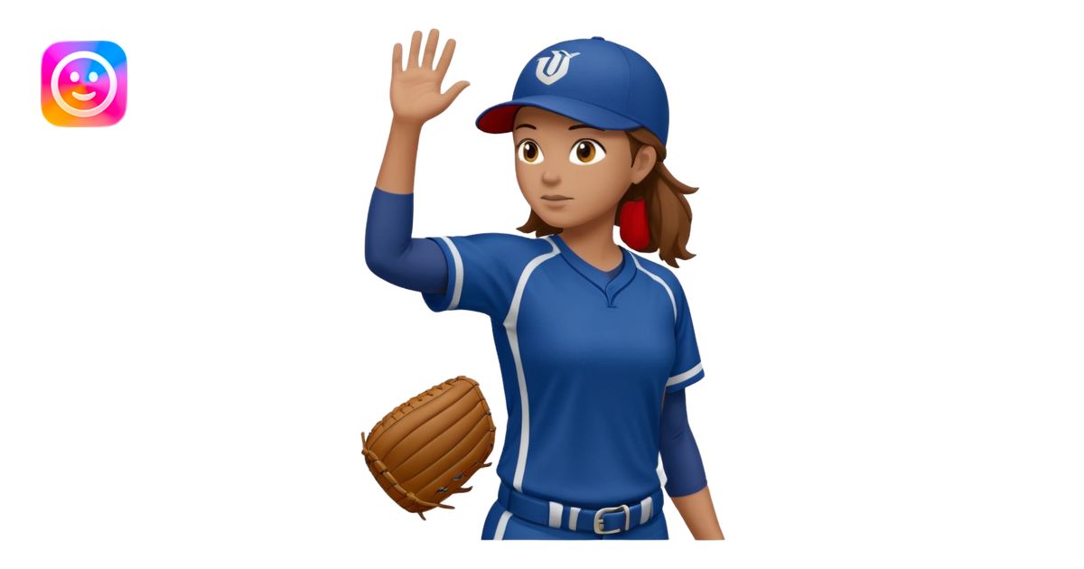 Softball pitcher pitching the ball from side view with brown hair and ...