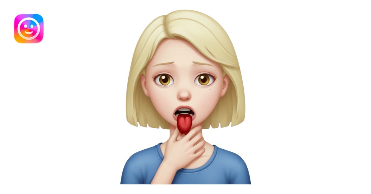 Girl choking them self dramatic emoji | AI Emoji Generator