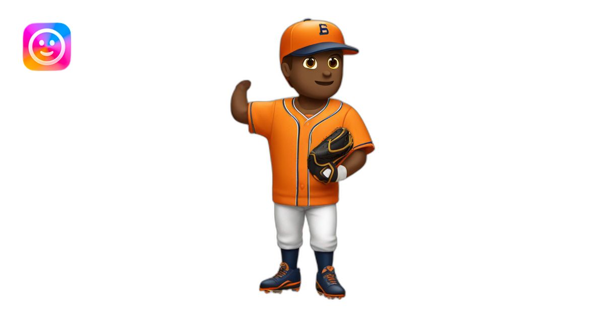 Castor bateando con uniforma de béisbol color naranja emoji | AI Emoji ...