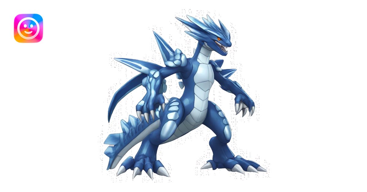 cool edgy shiny colorful Digimon-Dialga-Reptile full body emoji | AI ...