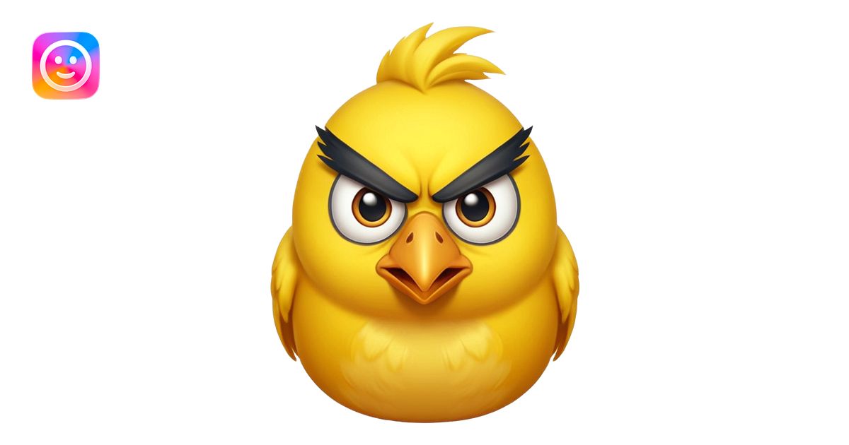 Give me angry bird in yellow color emoji | AI Emoji Generator