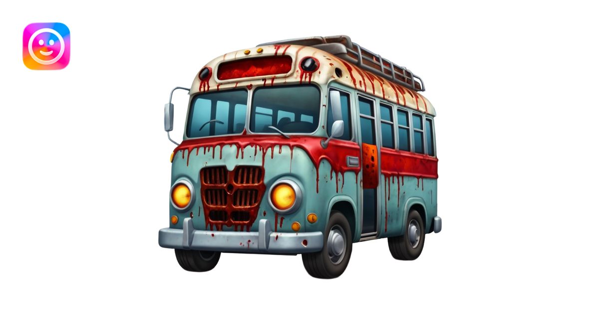 Zombie apocalypse bus..... in the style of your bleeding skull art ...