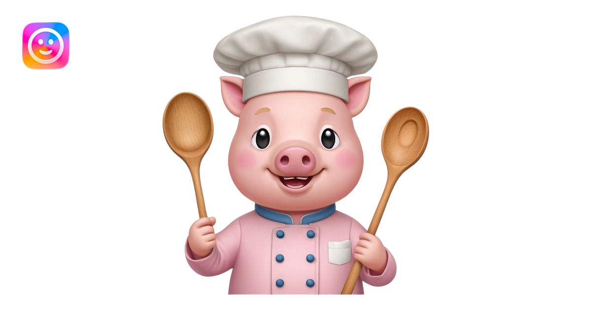 pink chef animal emoji | AI Emoji Generator