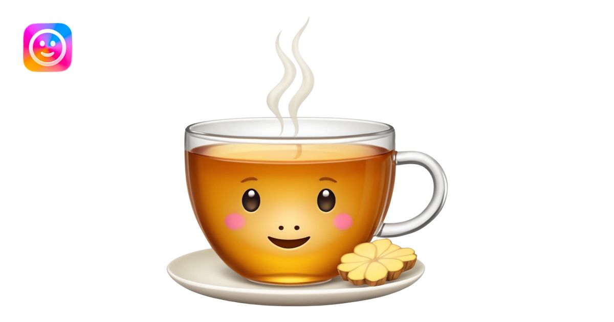 simple cup of tea with ginger root emoji | AI Emoji Generator